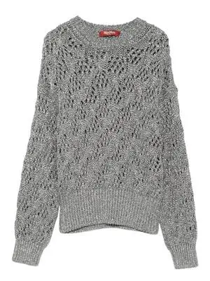 Max Mara Open Knit Crewneck Jumper - Grey