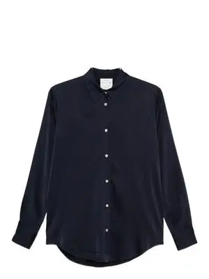 FORTE_FORTE Silk-blend Button Down Shirt - Blue