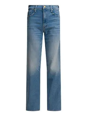 MOTHER The Spinner Zip Sneak Denim Jeans - Clear Blue