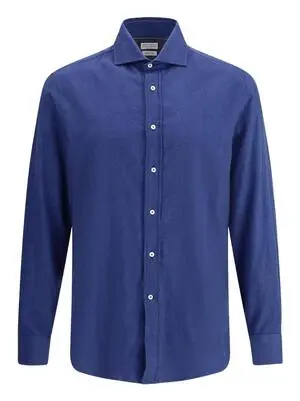 Brunello Cucinelli Cotton Blend Shirt - Blue