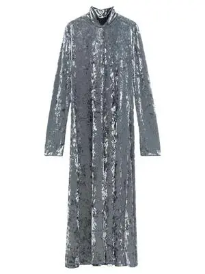 FORTE_FORTE Velvet Long Dress - Grey