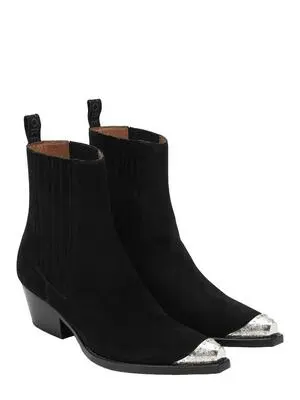 Sartore Suede Ankle Boots - Black