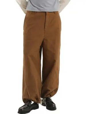1989 STUDIO Cotton Workwear Jogger Pants - Brown