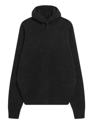 LEMAIRE Hooded Alpaca Wool Blend Sweater - Brown