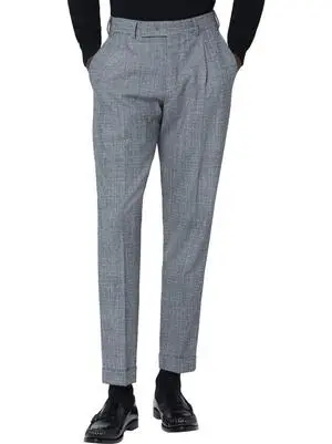 PT TORINO Patterned Wool And Cashmere Trousers - Black