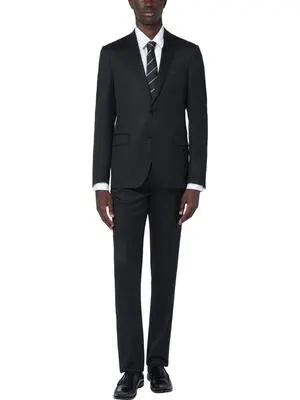 LARDINI Single Breasted Wool Suit - Black