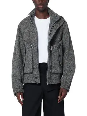 Dries Van Noten Patterned Wool-blend Zip-up Jacket - Grey