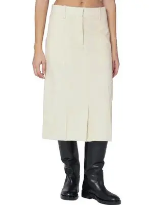 JIL SANDER Wool Midi Skirt - White