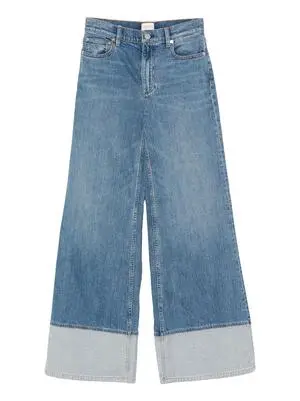 Alice + Olivia Wilson Wide Leg Denim Jeans - Clear Blue