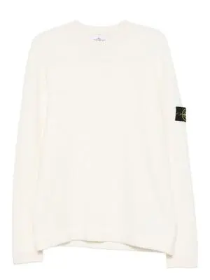 Stone Island Wool Blend Crewneck Sweater - Ivory