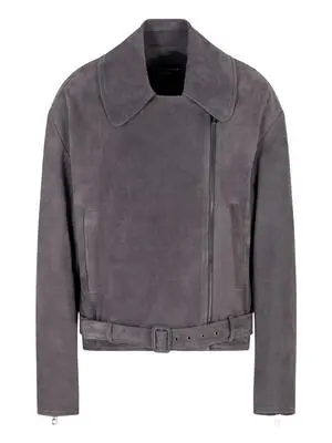 Emporio Armani Leather Jacket - Grey