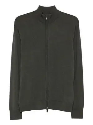Emporio Armani Wool Zipped Cardigan - Green