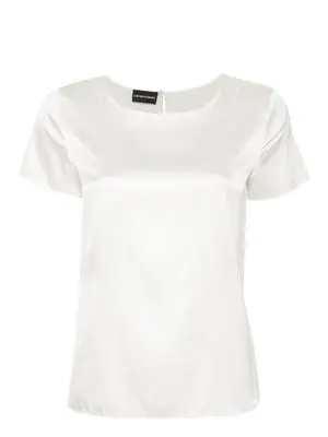 Emporio Armani Stretch-silk Top - White