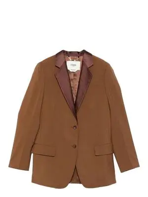 Fendi Wool Single-breasted Jacket - Brown