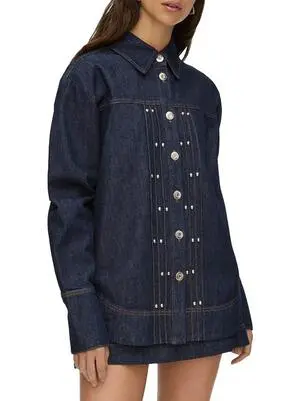 ALIGNE Studded Denim Jacket - Indigo
