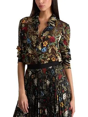 Alice + Olivia Willa Floral Burnout Blouse - Tapestry Trails