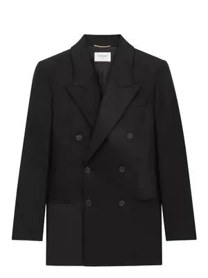 SAINT LAURENT Double-Breasted Wool Blazer