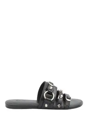 Balenciaga City Flat Sandals - Black