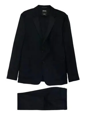 Zegna Button Patch-pocket Suits - Blue