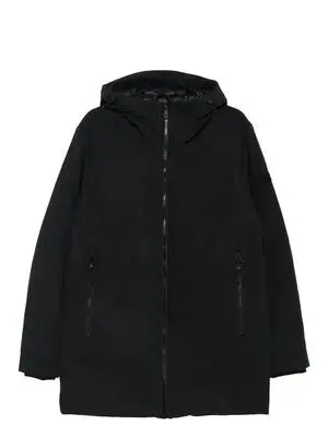 Peuterey Hooded Zip-front Coat - Black