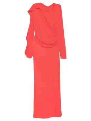 Victoria Beckham Draped Long-sleeve Maxi Dress - Red
