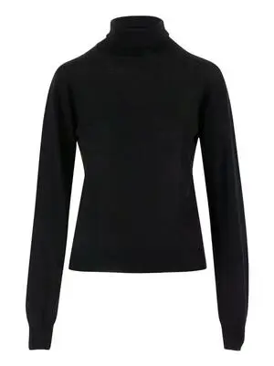 Saint Laurent High-neck Long-sleeve Sweater - Black