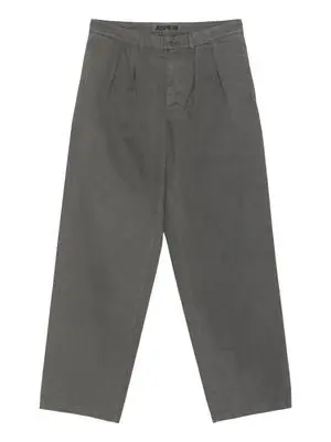 Aspesi Pleated Cotton Straight-leg Trousers - Grey