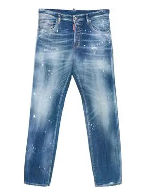 Dsquared2 Paint-splatter Straight Leg Jeans - Blue