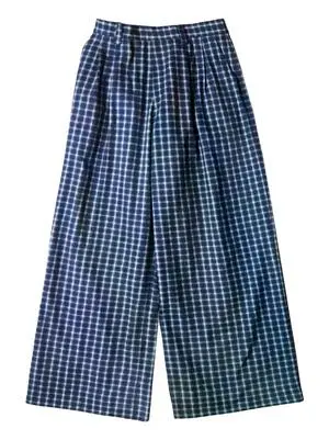 ERL Check Pleated Trousers - Blue