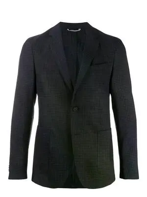 BOSS Checked Single-breasted Blazer - Blue