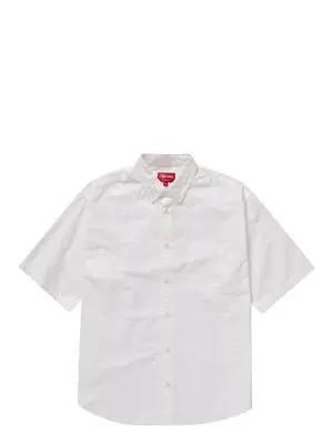 Supreme Loose Fit Short Sleeve Oxford Shirt - White