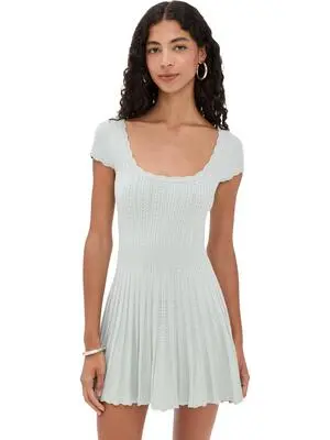 LoveShackFancy Evaluna Mini Dress - Eau De Nil