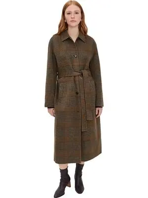 Theory Plaid Wool-cashmere Coat - Brass Multi