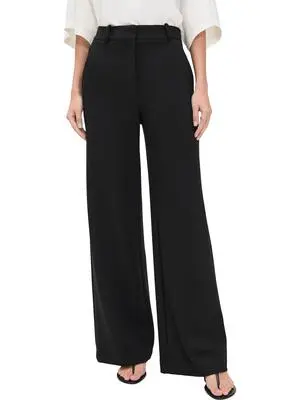 Theory Wide Leg Trouser Pants - Black