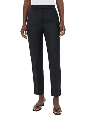 Theory Tapered High-waist Trousers - New Charcoal Melange
