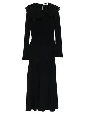 Vivetta Lace-trimmed Collar Maxi Dress - Black