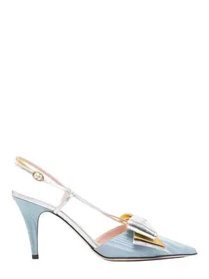 Valentino Garavani 90mm Bow-embellished Slingback Pumps - Blue