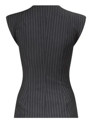 LUDOVIC DE SAINT SERNIN Robin Pinstripe Top - Black