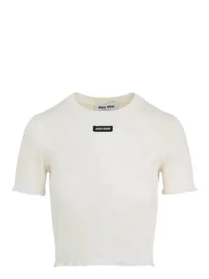 Miu Miu Lace-trimmed Top - White
