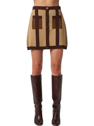 Trina Turk Artemis Colorblock Knit Mini Skirt - Doe Multi