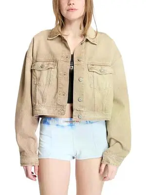 Tommy Hilfiger Cotton Cropped Jacket - Neutrals