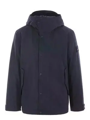 Stone Island Hooded Cotton Jacket - Blue