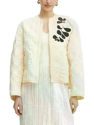 FORTE_FORTE Floral-embroidered Bomber Jacket - Neutrals