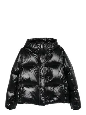 FAY Quilted High-neck Coat - Black