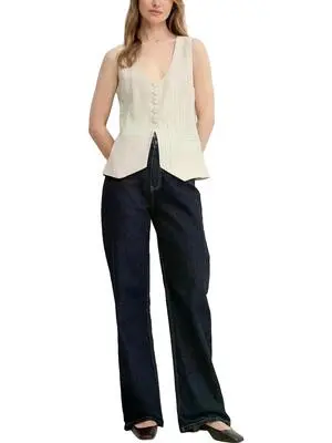 HOSS INTROPIA Pinstripe Button Top - Neutrals