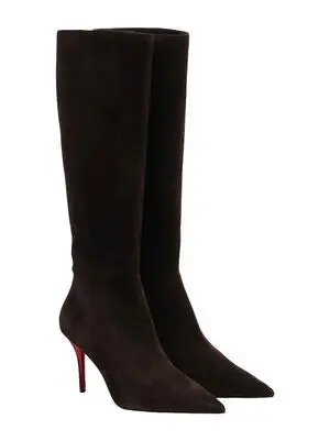CHRISTIAN LOUBOUTIN Suede Knee-high Boots - Brown