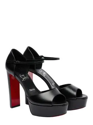 CHRISTIAN LOUBOUTIN Sandaloo 130 Leather Platform Sandals - Black