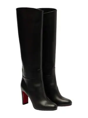 CHRISTIAN LOUBOUTIN Leather Knee-high Boots - Black