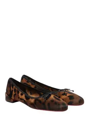 CHRISTIAN LOUBOUTIN Leopard-print Calf Hair Ballet Flats - Brown