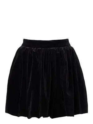 Patou Cotton Velvet Miniskirt - Black